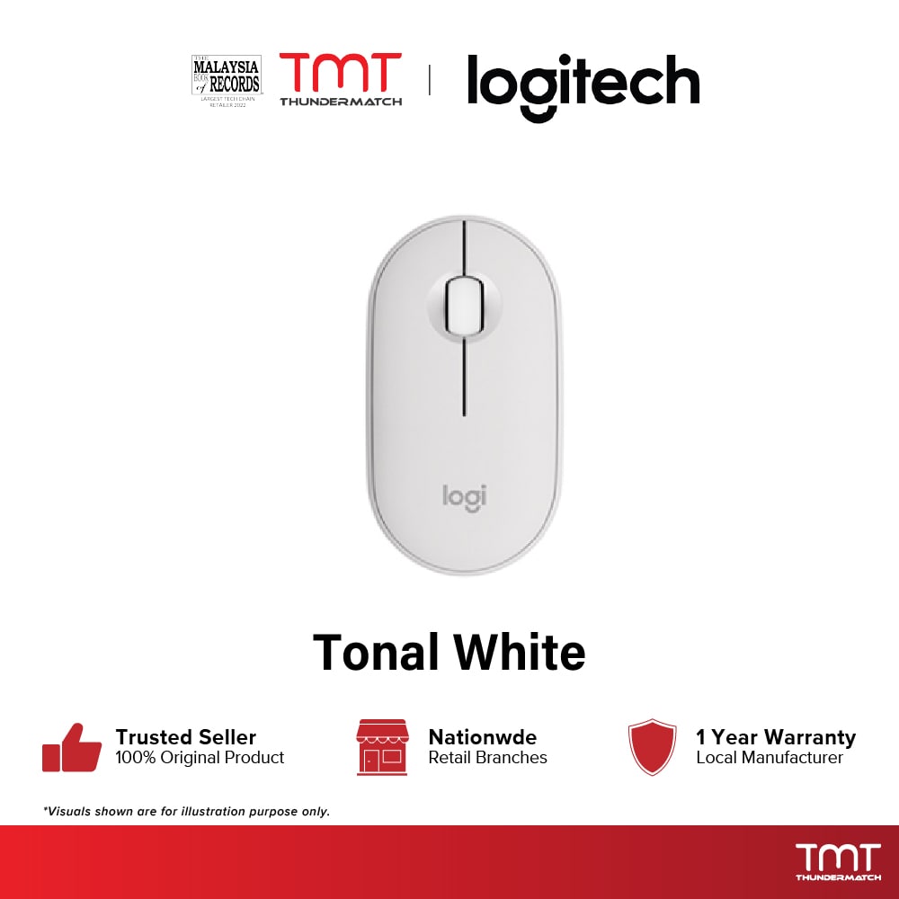 Logitech Pebble Mouse 2 M350s Slim Bluetooth Wireless Mouse | Thunder Match