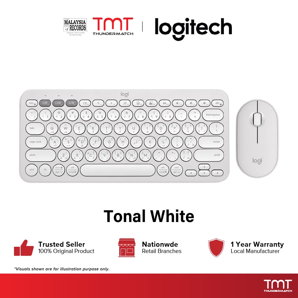 Logitech Pebble 2 Bluetooth Keyboard and Mouse Combo K380s + M350s ...