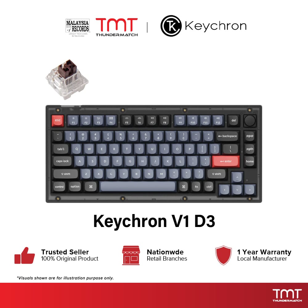 Keychron V Series QMK Hot-Swappable Mechanical Keyboard | Thunder Match