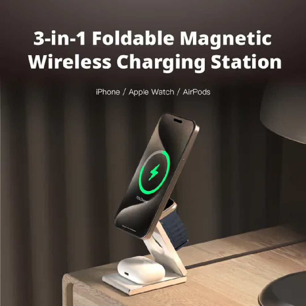 ADAM Elements Mag Z Magnetic 3in1 Foldable Travel Charging Station ...