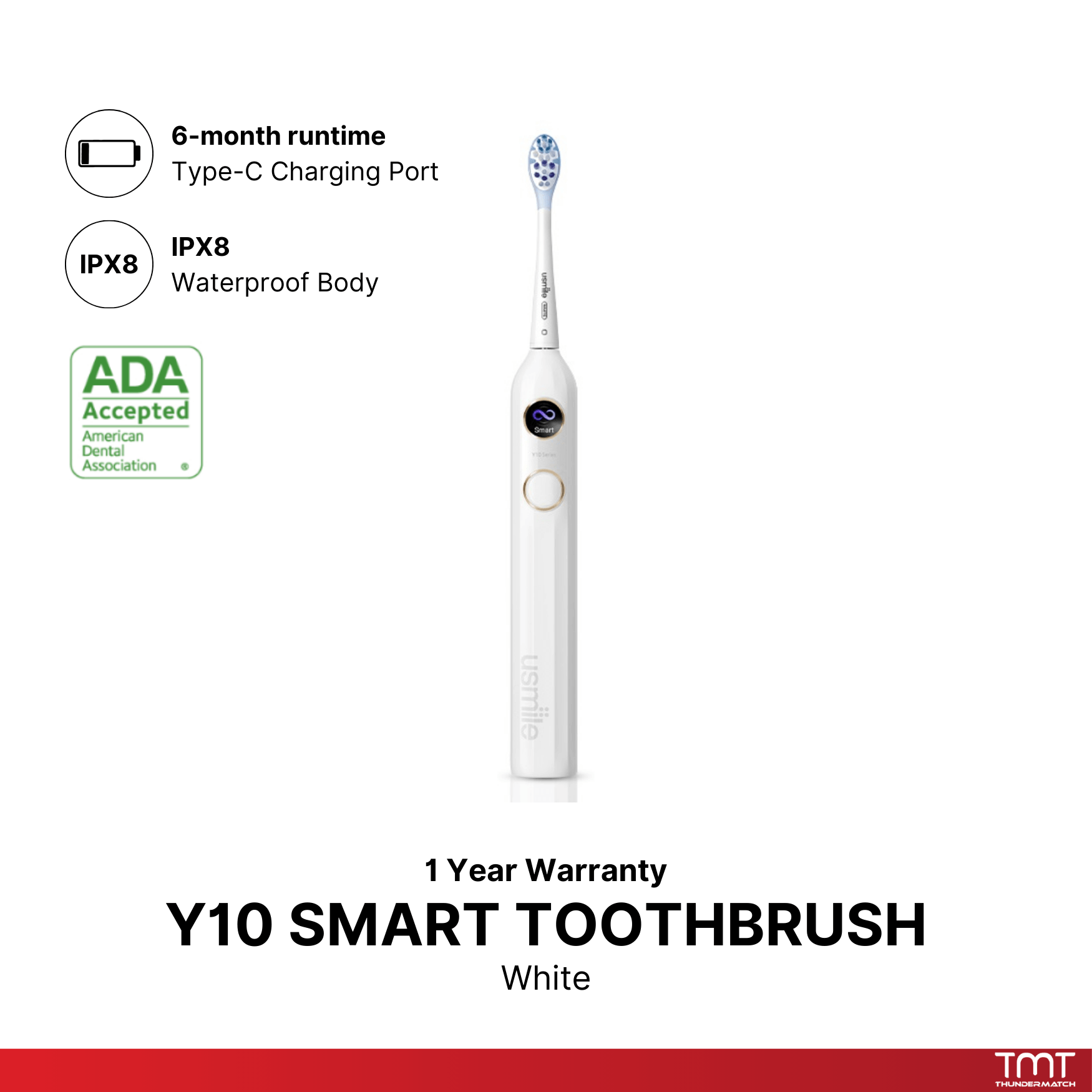 usmile Y10 Superclea Sonic Electric Toothbrush | Thunder Match