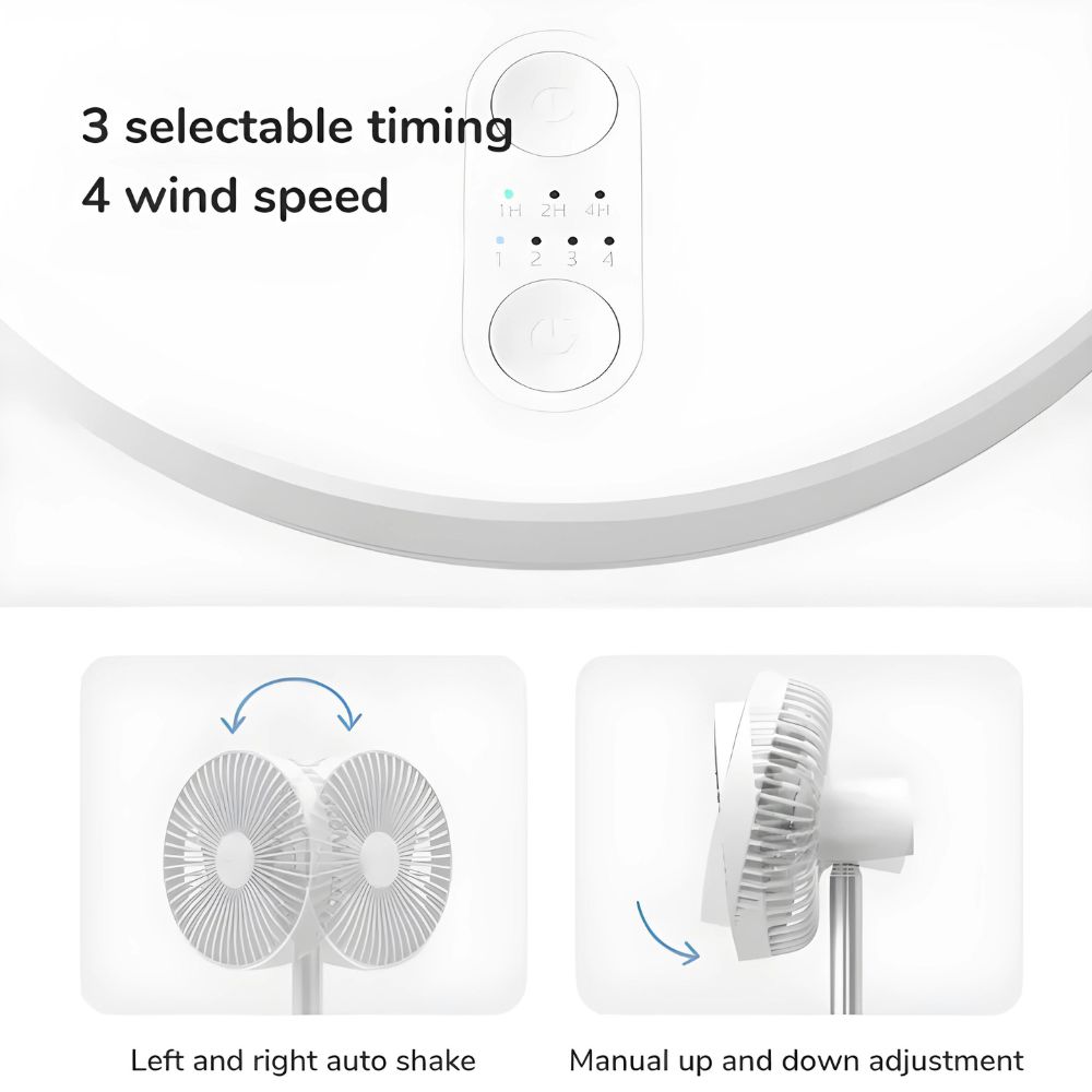 JisuLife Extendable Table Fan | Thunder Match