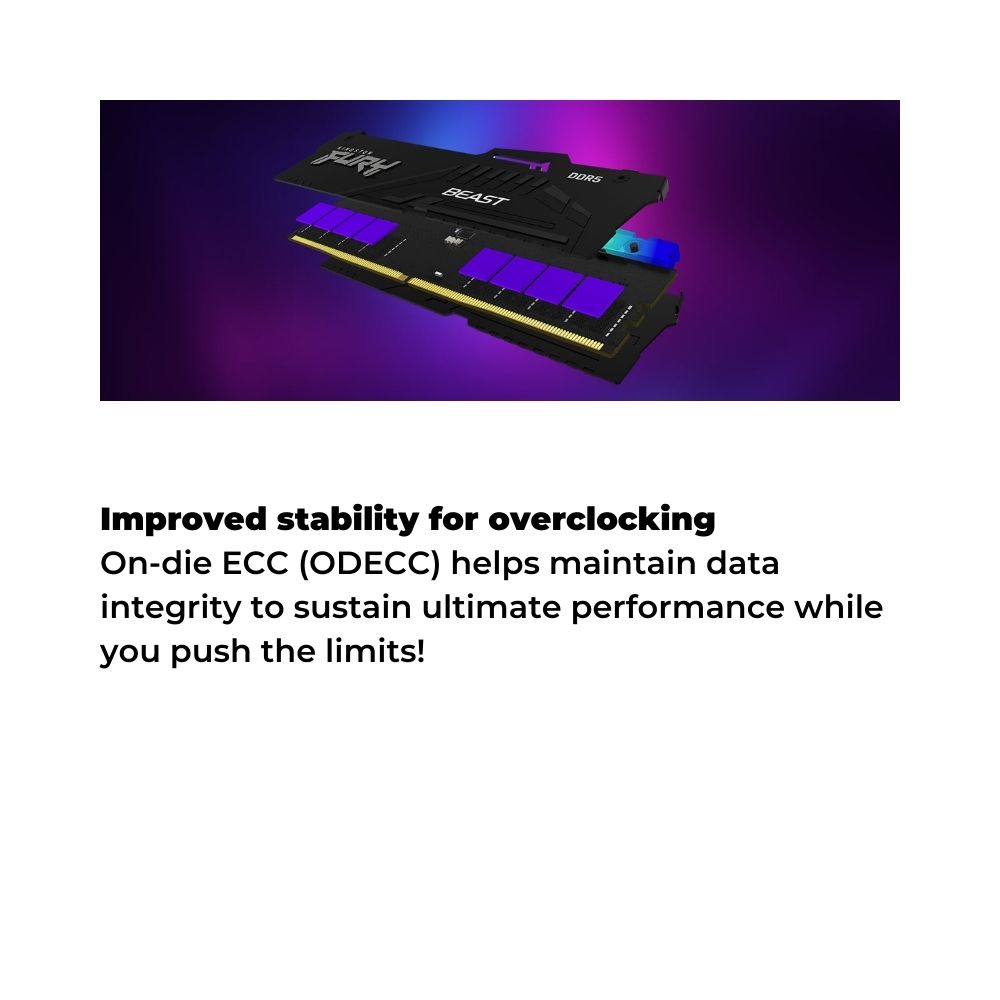 Kingston Fury Beast RGB DDR5 Desktop Ram DIMM Kit of 2 | Thunder Match