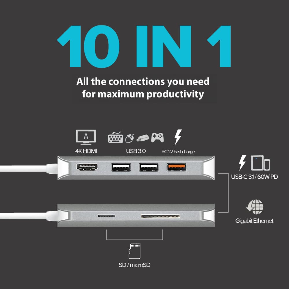 J5create USB-C 10-in-1 4K HDMI™ Multi-Port Hub with VGA PD 100W (JCD384 ... J5create USB-C 10-in-1 4K HDMI™ Multi-Port Hub with VGA PD 100W (JCD384 ...