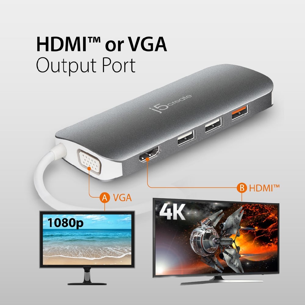J5create USB-C 10-in-1 4K HDMI™ Multi-Port Hub with VGA PD 100W (JCD384 ... J5create USB-C 10-in-1 4K HDMI™ Multi-Port Hub with VGA PD 100W (JCD384 ...